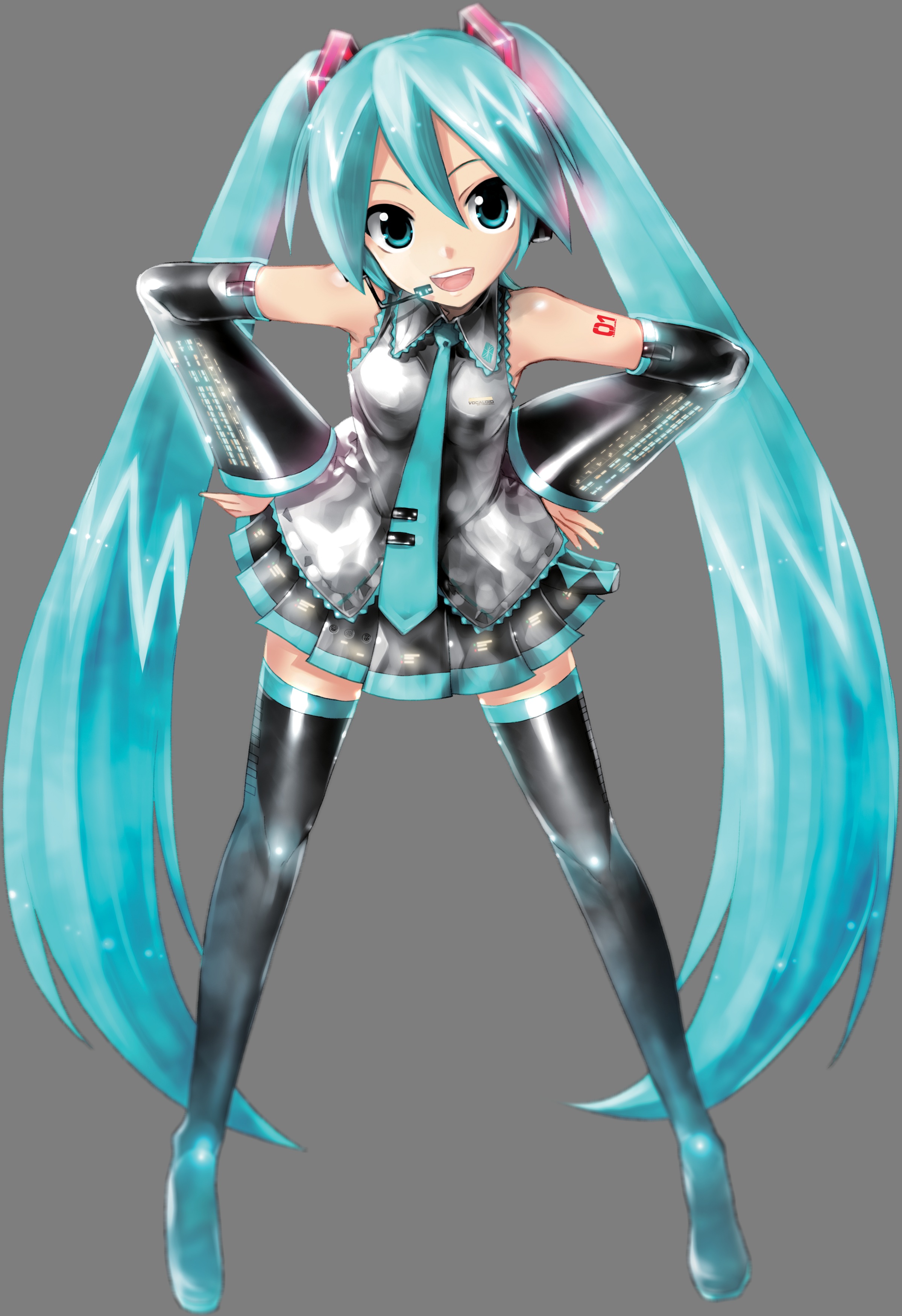 kei vocaloid hatsune miku headphones tattoo thighhighs transparent png | #322125 | yande.re